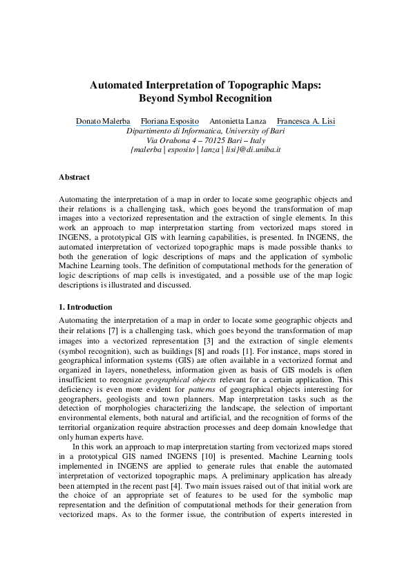 (PDF) Automated Interpretation of Topographic Maps: Beyond Symbol ...