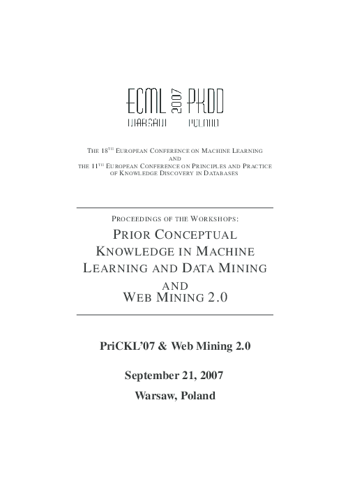 Pdf On Ontologies As Prior Conceptual Knowledge In Inductive Logic Programming Floriana