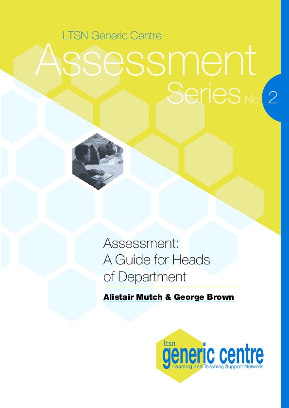 (PDF) Assessment: A guide for Heads of Department