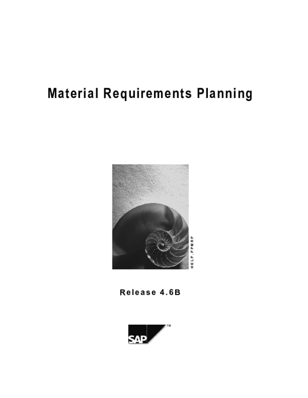 (PDF) Material Requirements Planning