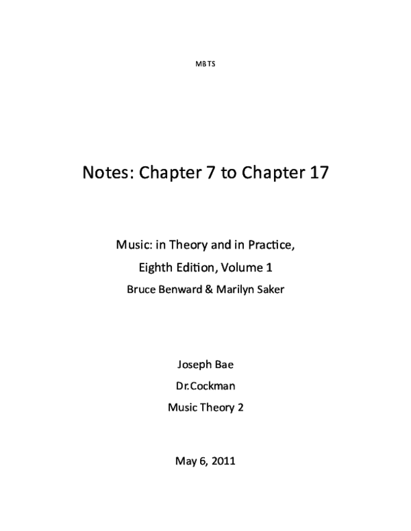 (PDF) Music Theory Notes Ch.7--17