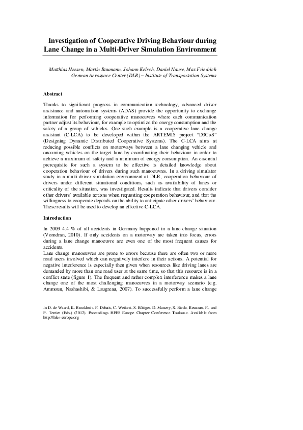 (PDF) Coming In! Communicating Lane Change Intent in Autonomous Vehicles | Aryaman Pandya ...