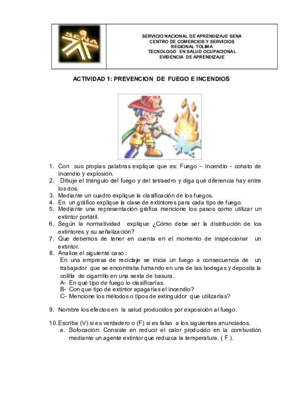 (DOC) ACTIVIDAD 1: PREVENCION DE FUEGO E INCENDIOS