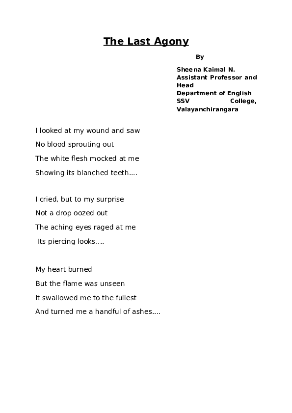 (DOC) The Last Agony (Poem)