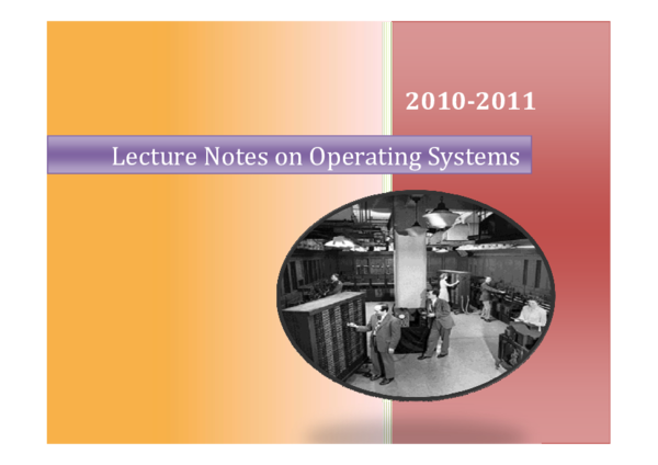 (PDF) Lecture Notes on Operating Systems
