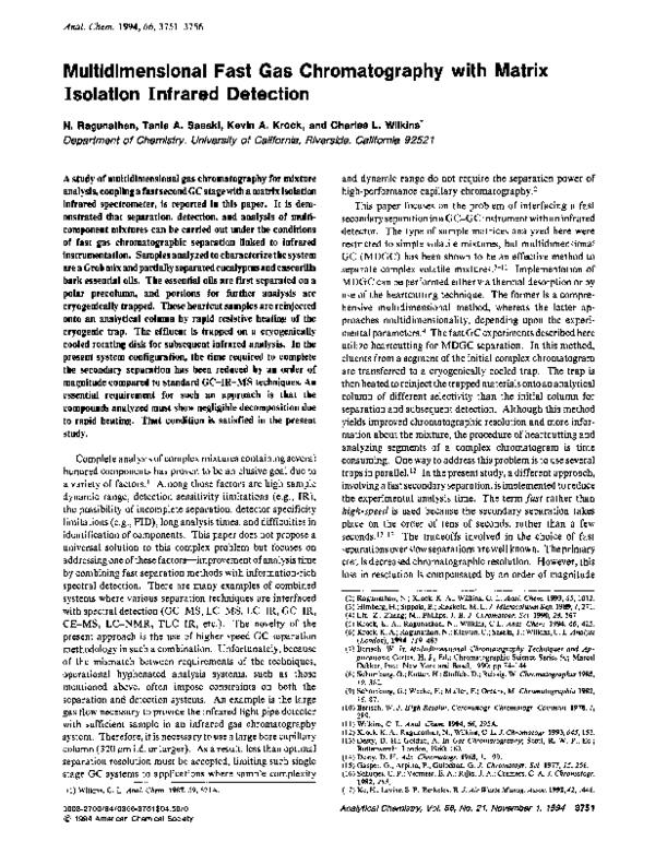(PDF) Multidimensional Fast Gas Chromatography with Matrix Isolation ...