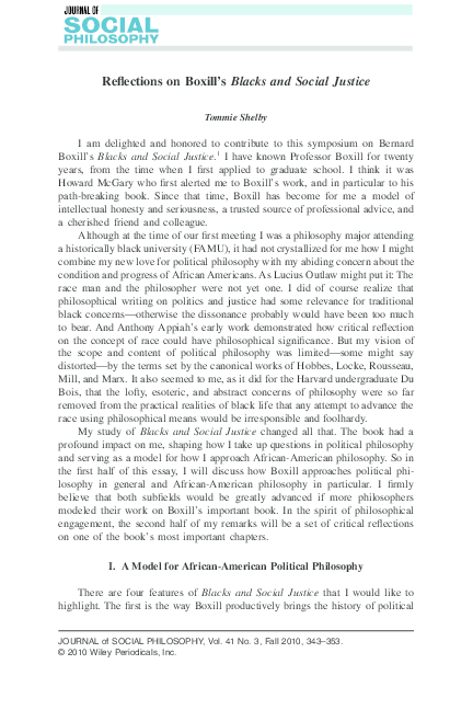 (PDF) Reflections on Boxill's Blacks and Social Justice