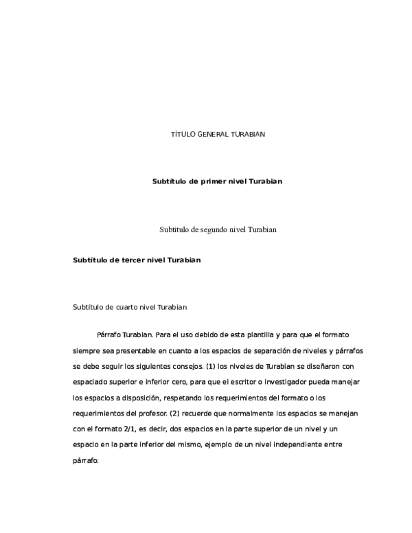 (DOC) Plantilla de estilos predeterminados (Turabian)