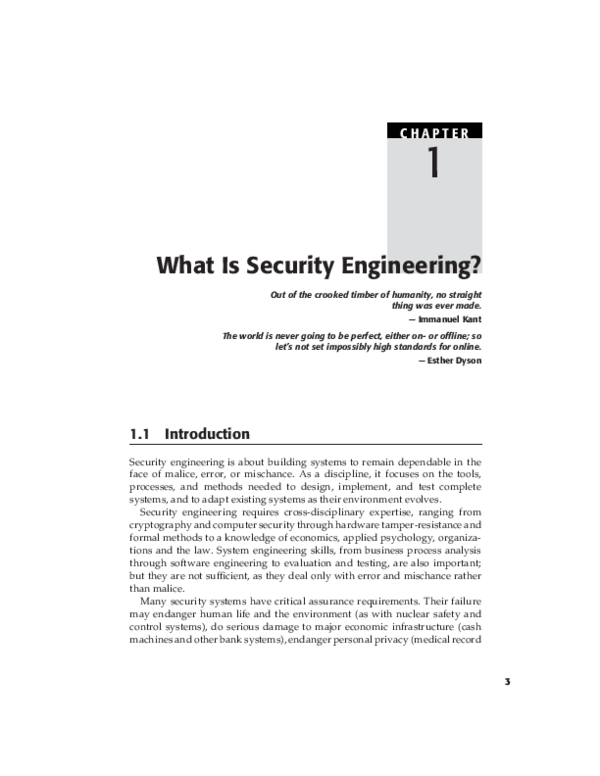 (PDF) What Is Security Engineering