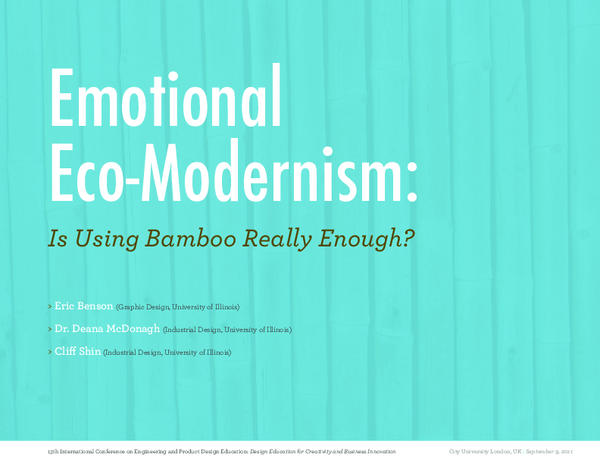 (PDF) Emotional Eco-Modernism: Is Using Bamboo Really Enough?
