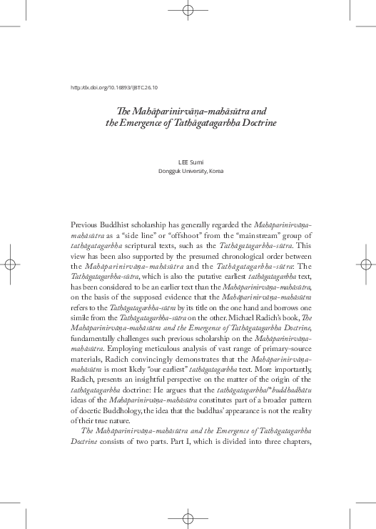 (PDF) Book Review: Michael Radich, The Mahāparinirvāṇa-mahāsūtra and ...