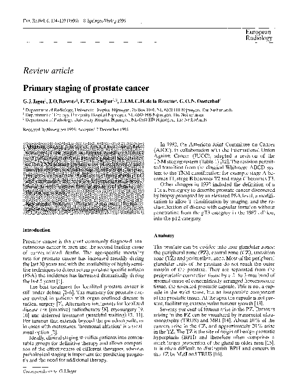 (PDF) Primary staging of prostate cancer