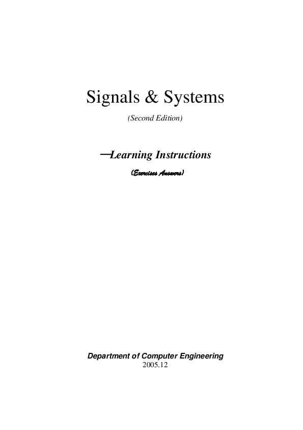 (PDF) Signals & Systems