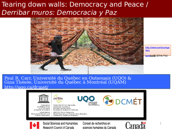 (PPT) Tearing down walls: Democracy and Peace / Derribar muros ...