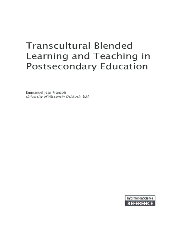 (PDF) Transcultural Blended Learning and Teaching in Postsecondary ...