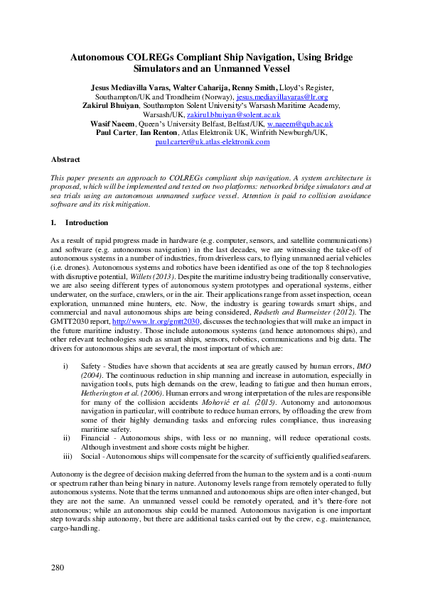 Pdf Autonomous Colregs Compliant Ship Navigation Using Bridge