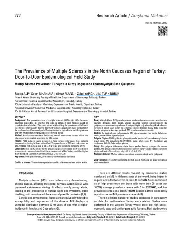 (PDF) The Prevalence of Multiple Sclerosis in the North Caucasus Region ...