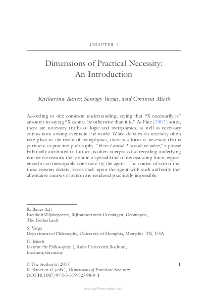 (PDF) Dimensions of Practical Necessity: An Introduction