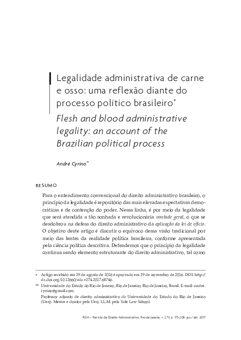 (PDF) Legalidade administrativa de carne e osso