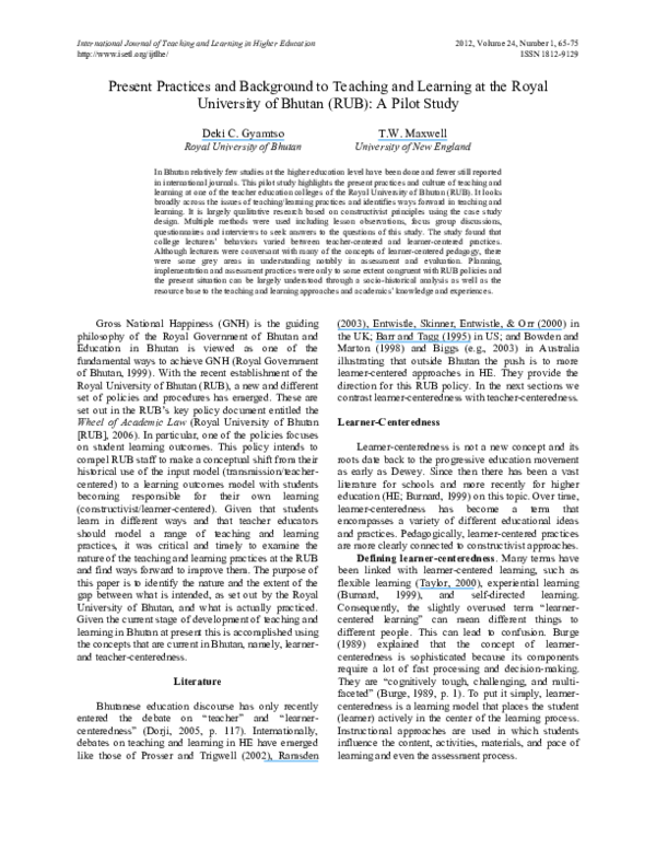 (PDF) Present Practices and Background to Teaching and Learning at the ...