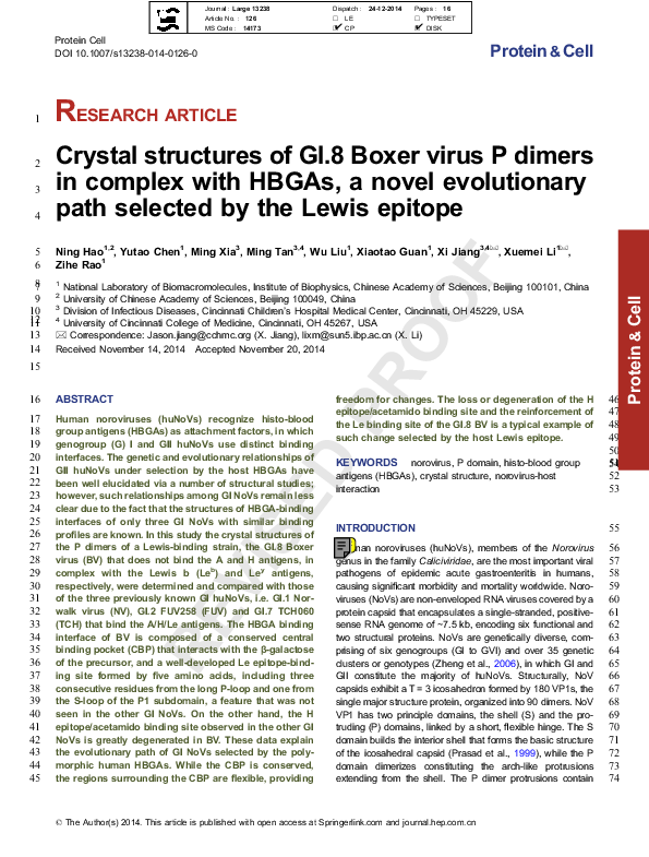(PDF) Crystal structures of GI.8 Boxer virus P dimers in complex with ...