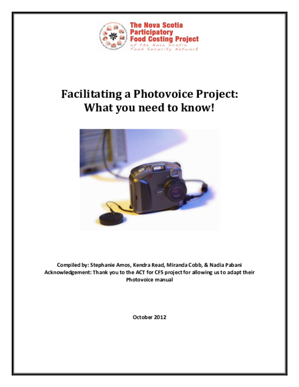 (PDF) Facilitating a Photovoice Project: What you need to know ...