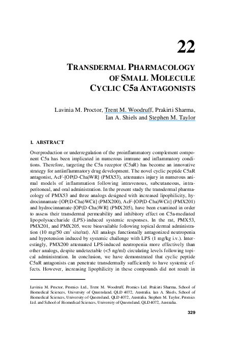 (PDF) Proctor et al., Transdermal Pharmacology C5a antagonists ...