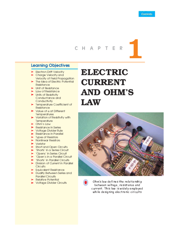 (PDF) ELECTRIC CURRENT AND OHM'S LAW