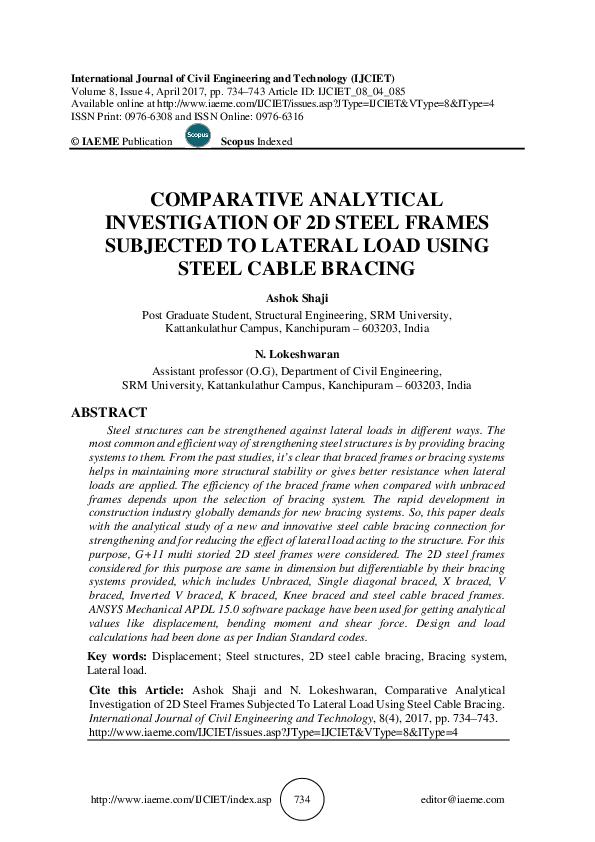 (PDF) COMPARATIVE ANALYTICAL INVESTIGATION OF 2D STEEL FRAMES SUBJECTED ...