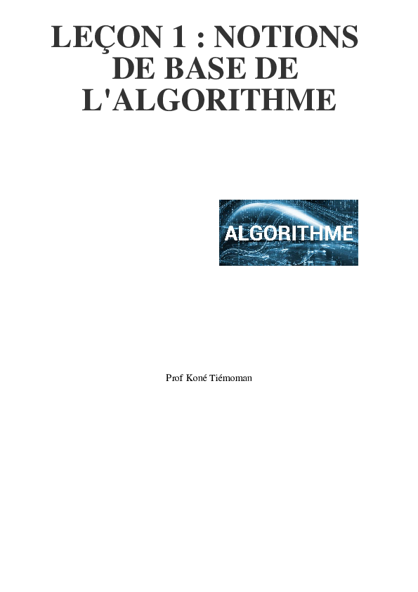 (PDF) Algorithme econ