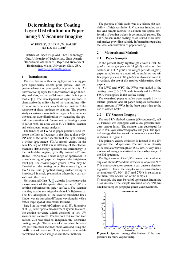 (PDF) Determining the Coating Layer Distribution on Paper using UV ...