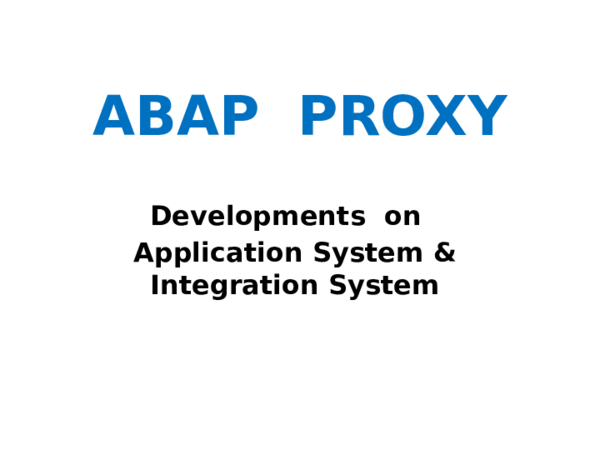 (PPT) ABAP- PROXY