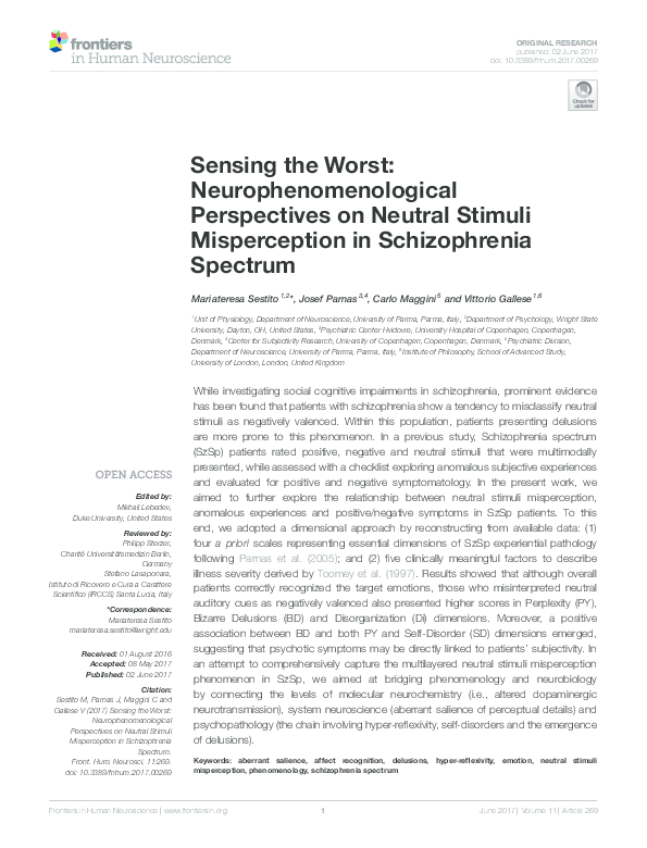 (PDF) Sensing the Worst: Neurophenomenological Perspectives on Neutral ...