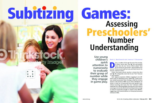 (PDF) Subitizing Games: Assessing Preschoolers' Number Understanding