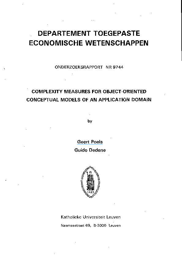 (PDF) Complexity Measures in Object-Oriented Models