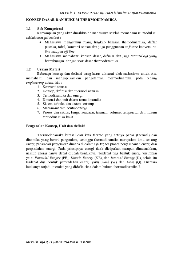 (DOC) MODUL 1 thermo