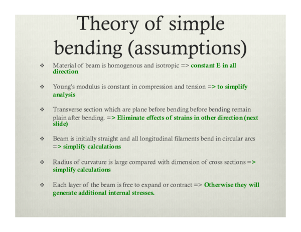 (PDF) Theory of simple bending (assumptions