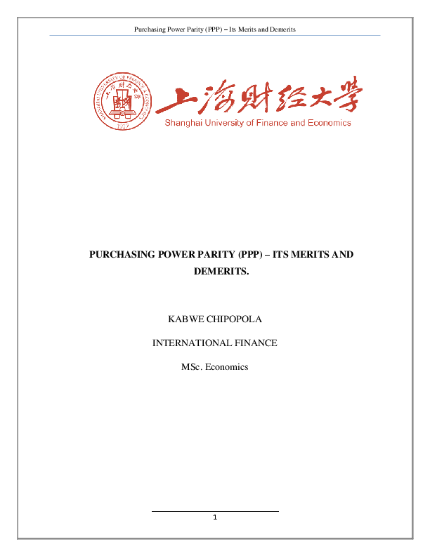 (PDF) Purchasing Power Parity (PPP) – Its Merits and Demerits
