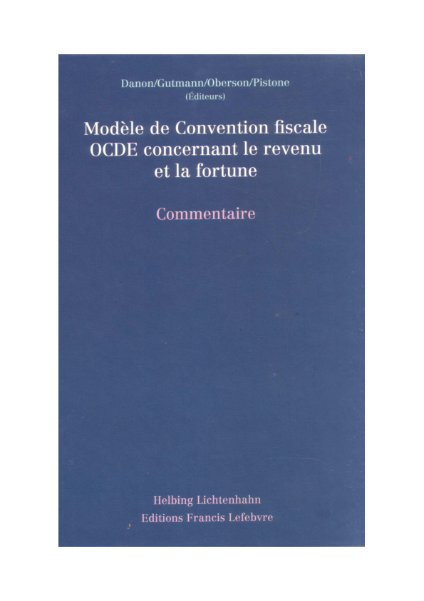 (PDF) Commentaire de l'article 22 de la Convention modèle OCDE