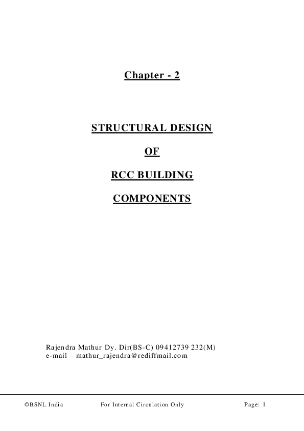 (PDF) Chapter -2 STRUCTURAL DESIGN OF RCC BUILDING COMPONENTS