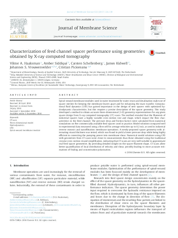 (PDF) Characterization of feed channel spacer performance using ...