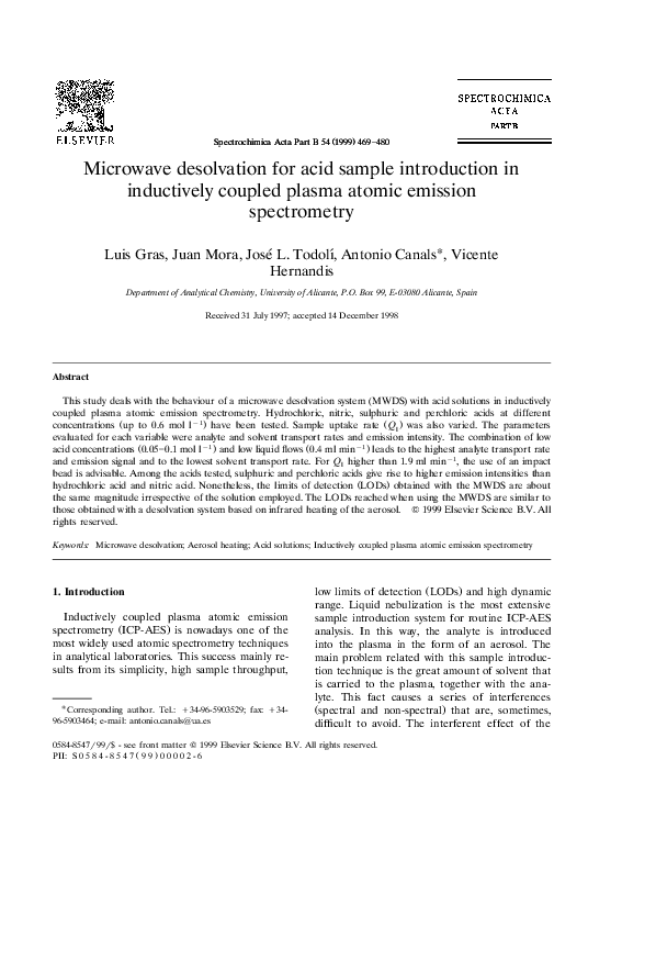 (PDF) Microwave desolvation for acid sample introduction in inductively ...