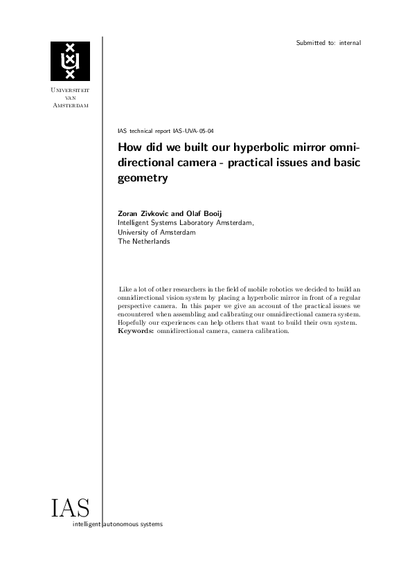 (PDF) How did we built our hyperbolic mirror omni- directional camera ...