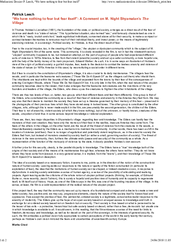 all we have to fear is fear itself