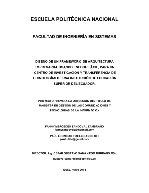 (PDF) ESCUELA POLITÉCNICA NACIONAL FACULTAD DE INGENIERÍA EN SISTEMAS PROYECTO PREVIO A LA ...