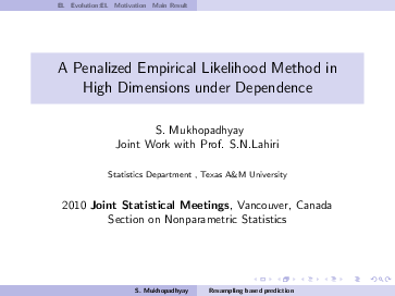 (PDF) A Penalized Empirical Likelihood Method in High Dimensions under Dependence