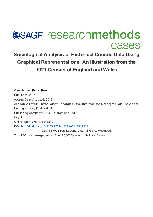 (PDF) Sociological Analysis of Historical Census Data Using Graphical ...
