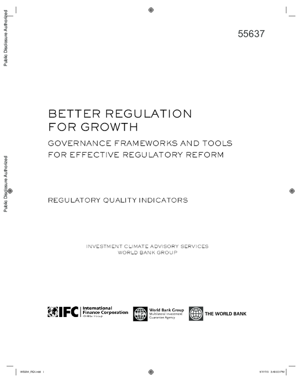 (PDF) Better regulation for growth : governance frameworks and tools ...