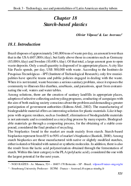 (PDF) Chapter 18 Starch-based plastics