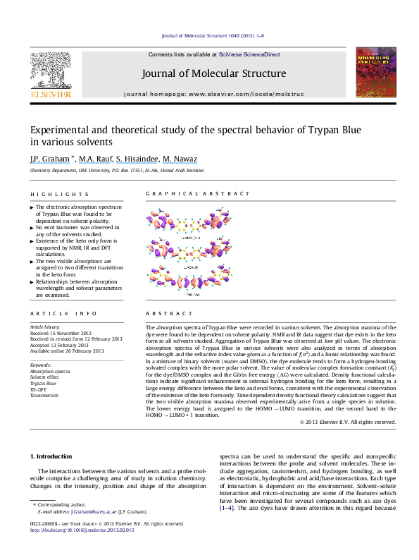 (PDF) Experimental and theoretical study of the spectral behavior of ...